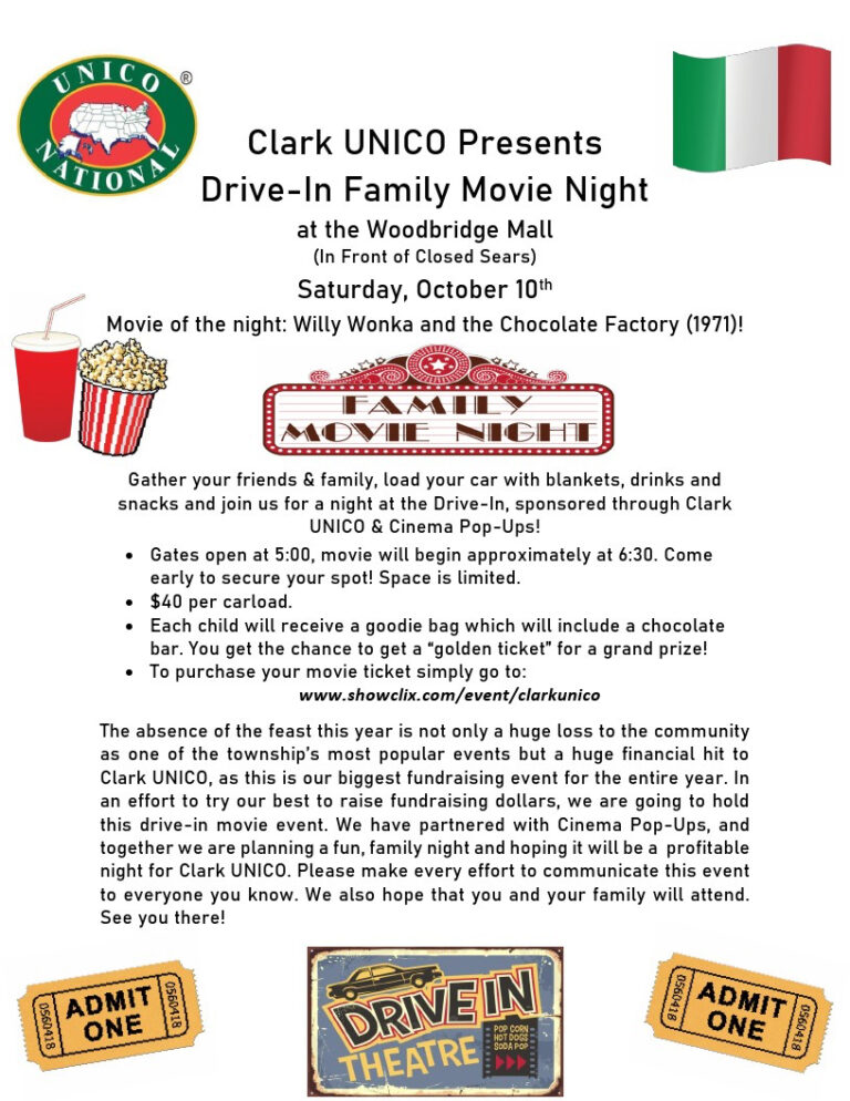 Renna Media | Clark UNICO Drive-In Family Movie Night