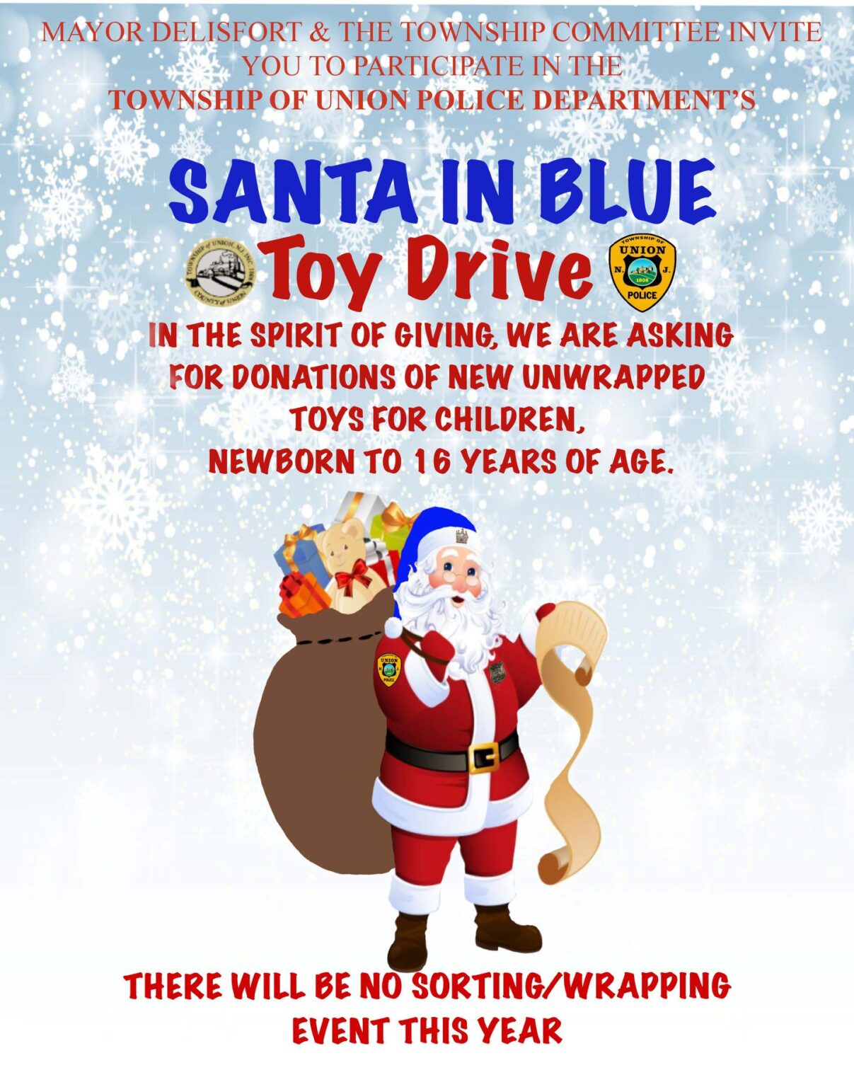 Renna Media | Union township police host Santa In Blue Toy Drive