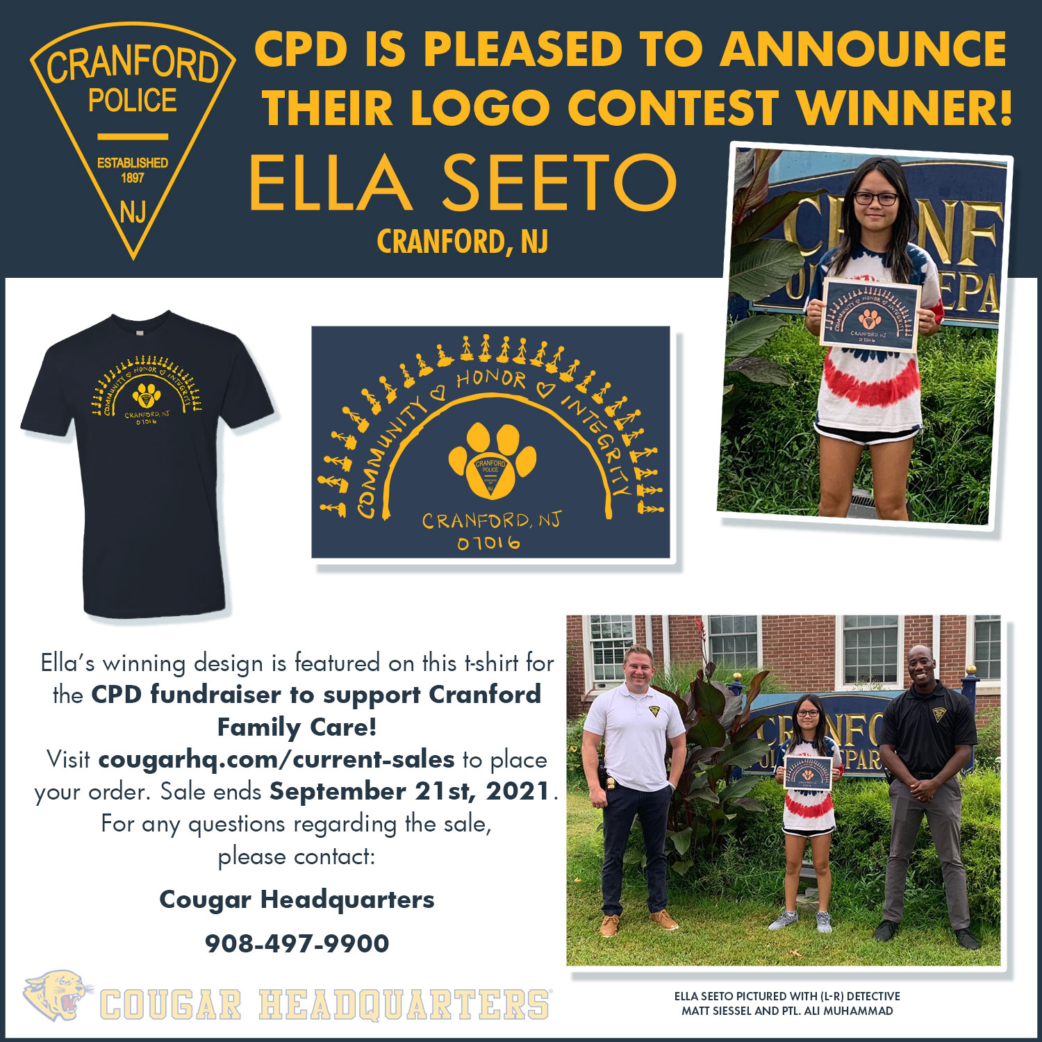 Renna Media | Ella Seeto Wins Cranford Police Logo Contest