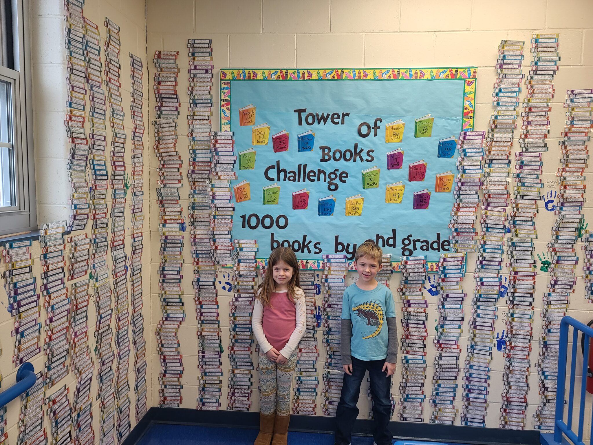 Renna Media | Tower of books challenge exceeds goal