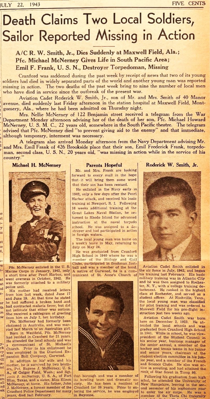 Renna Media | Emil F. Frank: One of Cranford’s 86